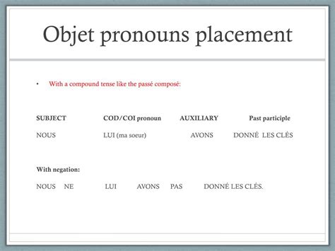 Ppt Les Pronoms Objets Powerpoint Presentation Free Download Id