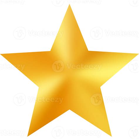 Golden Star Illustration Metallic Luxury Five Point Star Design 68122952 Png