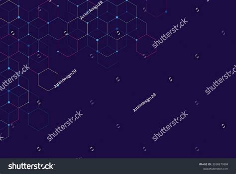 Abstract Hexagonal Molecular Structures Technology Background Stock Vector Royalty Free