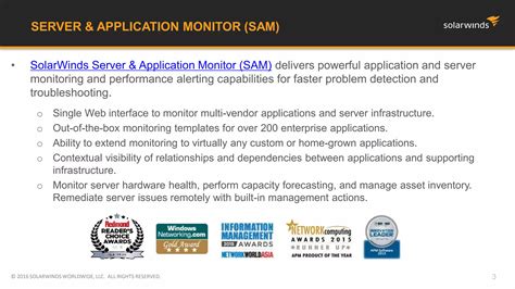 Solarwinds Sam Product Overview And Feature Highlights Pptx Operating