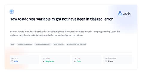 how to address variable might not have been initialized error labex