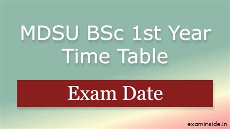 MDSU BSc 1st Year Exam Date 2024 टइम टबल पडएफ