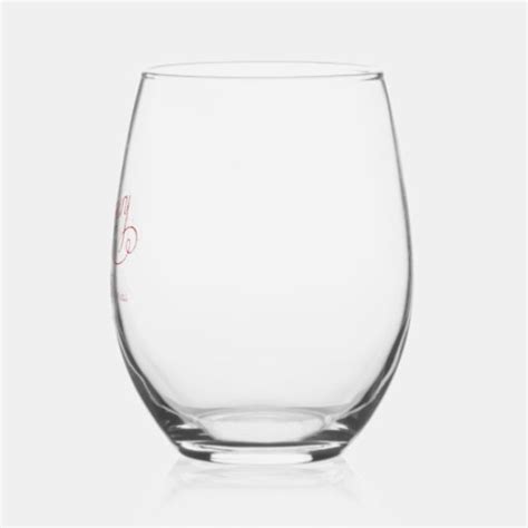 40th Ruby Wedding Anniversary Stemless Wine Glass Zazzle