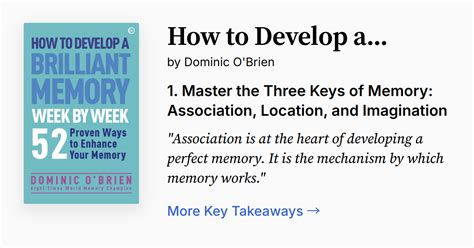 How To Develop A Brilliant Memory Week By Week Summary Quotes Faq Audio