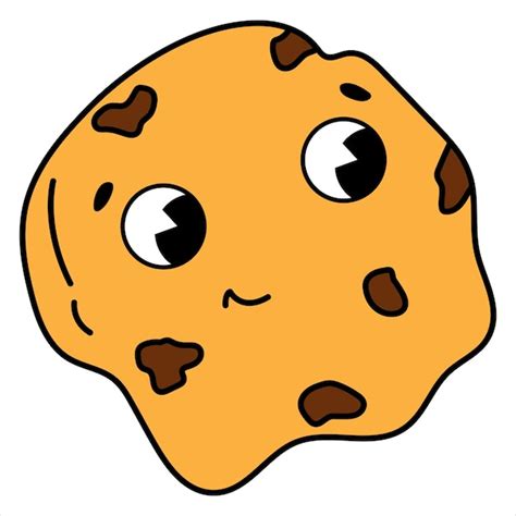 Premium Vector Cute Cookie In Retro Style White Background Isolate