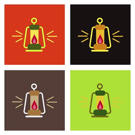 캠핑 랜턴 아이콘 캠프 램프 램프 아이콘 벡터 Eps Ai Uidownload