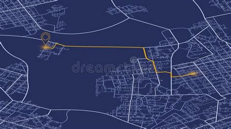 Rout Location Marked With Pin On Isometric City Map Navigation Pin