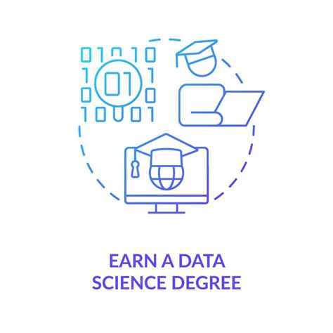 Earn Data Science Degree Blue Gradient Concept Icon Graduate Program