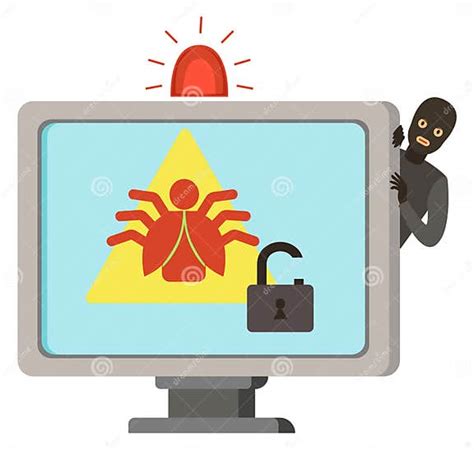 Cyber Crime Concept Hacker Exploit Computer With Bugs Stock Illustration Illustration Of