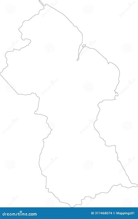 Guyana Outline Map Stock Vector Illustration Of Shape