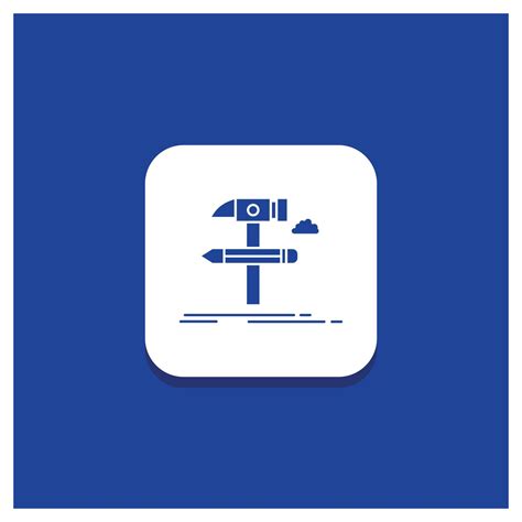 Blue Round Button For Build Design Develop Tool Tools Glyph Icon