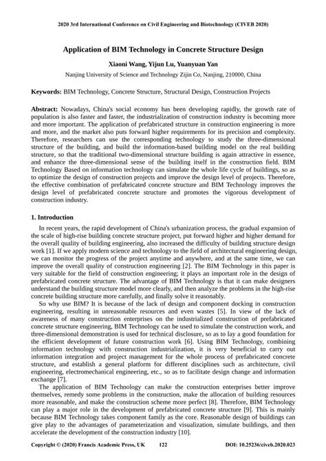 Pdf Application Of Bim Technology In Concrete Structure Design Dokumen Tips