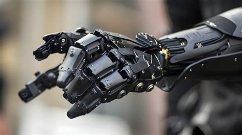 Premium Photo Futuristic Robot Hand Interacting With Human
