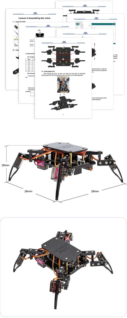 Acebott Qd020 Esp8266 Kit De Robot Araña Biónico Cuadrúpedo Con Arduinoacecode Scratch