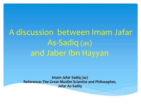 Imam Sadiq And Scienceppt