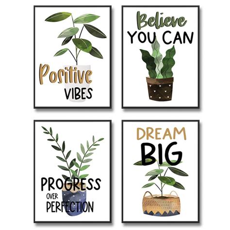 Temu｜4pcs Inspirational Quote And Art Set 8x10 Motivational Posters