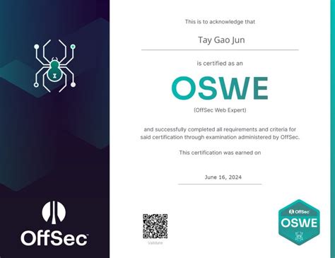 tay gao jun on linkedin oswe oscp offsec itriedharder
