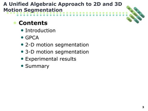 Ppt A Unified Algebraic Approach To 2 D And 3 D Motion Segmentation