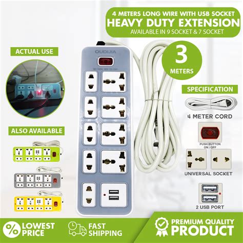 Redmond Original Heavy Multifunction Socket Plug Universal Socket Power Strip With 9 Power