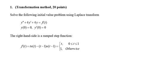 Solved Solve The Following Initial Value Problem Using