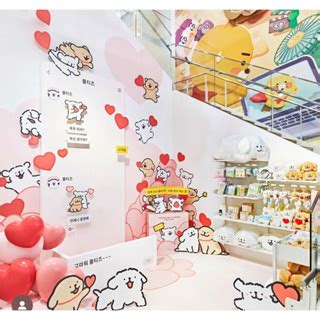韓國 Maltese小狗pop Up Store 線條小狗吊飾 線下快閃店 愛心小黃狗吊飾 線條小狗 韓國代購 蝦皮購物
