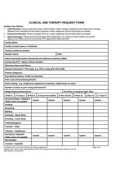 Free 31 Therapy Forms In Pdf Ms Word Xls