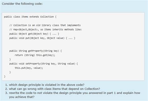 Solved Consider the following code:public class Items | Chegg.com