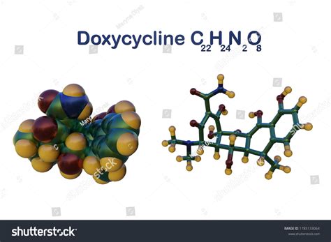 Structural Chemical Formula Molecular Model Doxycycline Stock Illustration Shutterstock