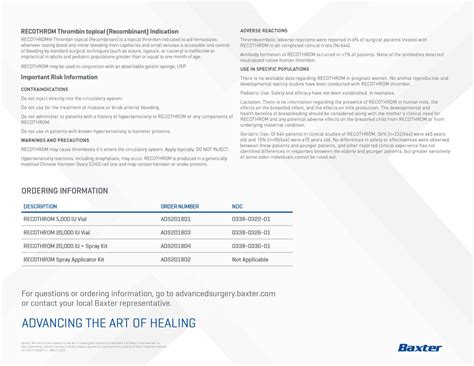 Recothrom Preparation Guide Baxter Healthcare
