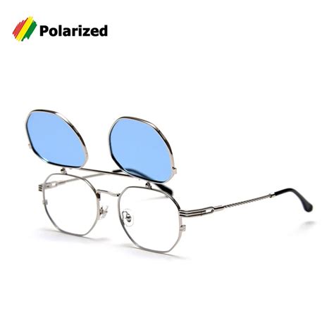 Jackjad 빈티지 스팀 펑크 스타일 편광 틴트 오션 렌즈 선글라스 플립 업 클램셸 디자인 선글라스 S31610선글라스 Aliexpress