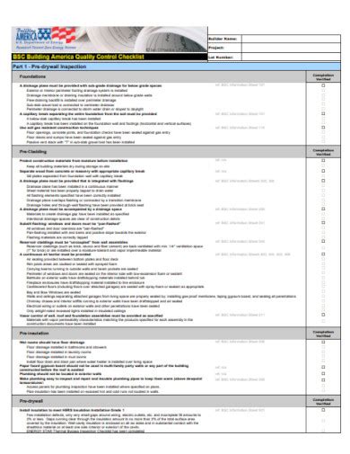 25 Free Construction Quality Control Checklist Samples To Download
