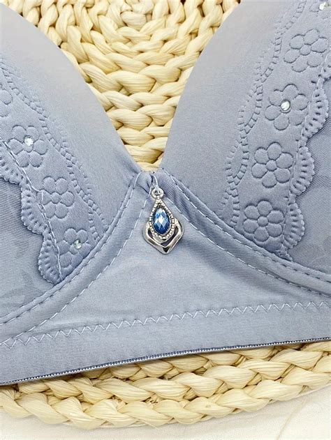 Elegant Floral Jacquard Bralette Bra Full Coverage Wireless {region Name}