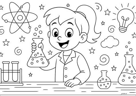 Chemical Experiment Science Coloring Pages