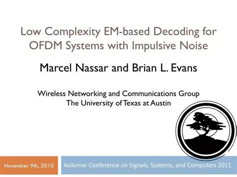 Ppt Low Complexity Em Based Decoding For Ofdm Systems With Impulsive