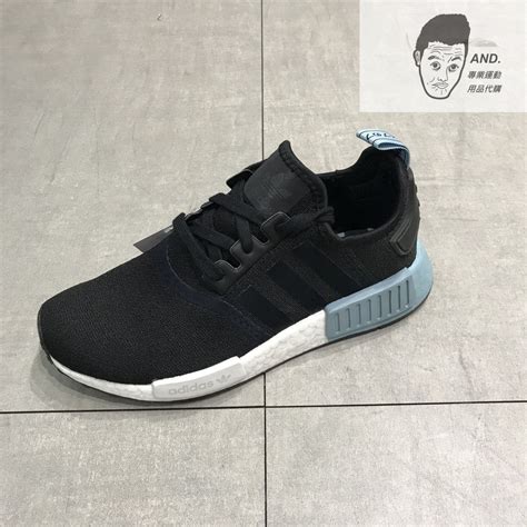 【and 】adidas Nmd R1 Black 黑藍 輕量 休閒 慢跑 訓練 穿搭 運動 女款 Ee5178 蝦皮購物
