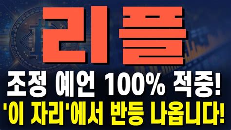 리플 코인전망 조정 예언 100 적중했습니다 이 자리에서 반등 나옵니다 Youtube