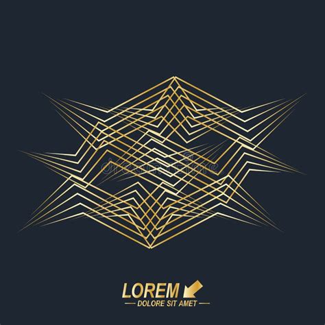 Golden Abstract Lines On Black Background Vector Illustration Stock