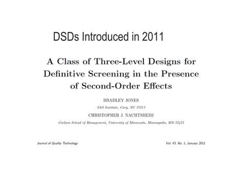 Everything You Wanted To Know About Definitive Screening Designs Pdf Physics Science