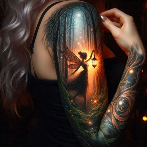 45 Fairy Sleeve Tattoo Design Ideas That Will Increase Your Beauty