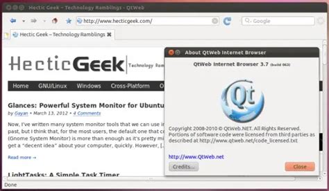 Qtweb Fast And A Portable Web Browser Hectic Geek