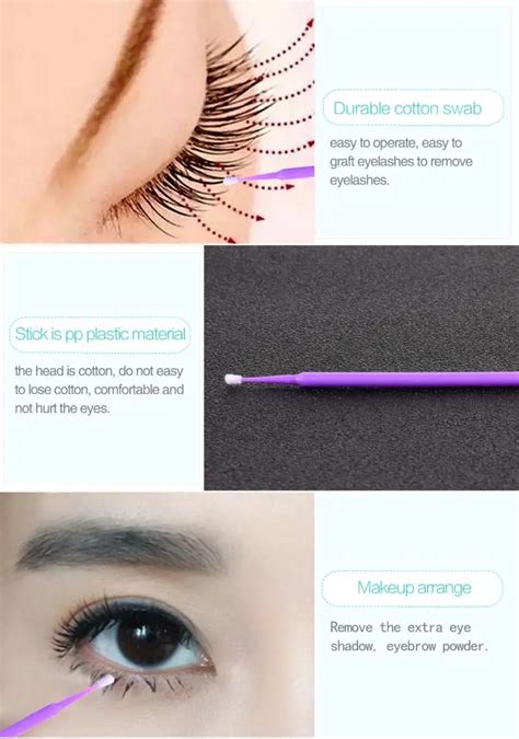 100 шт ресницы косметические тампоны аппликатор кисти Зубная микро щетка одноразовые материалы