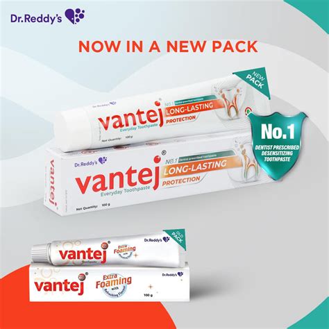 Vantej Toothpaste For Sensitive Teeth Dentist Recommended Sensitivity Dr Reddys Venusia