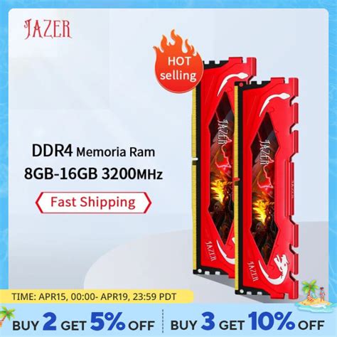 jazer ddr4หน่วยความจำสำหรับเดสก์ท็อปหน่วยความจำ16gb 8gb 3200mhz memoria
