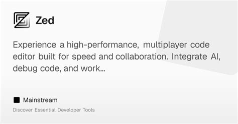 Zed Code At The Speed Of Thought Together Mainstream