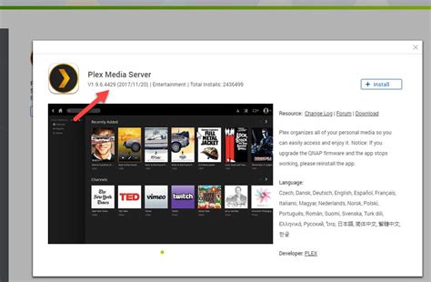 Cant Install Latest Version Of Plex Rqnap