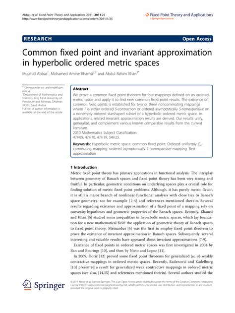 Pdf Common Fixed Point And Invariant Approximation In Hyperbolic