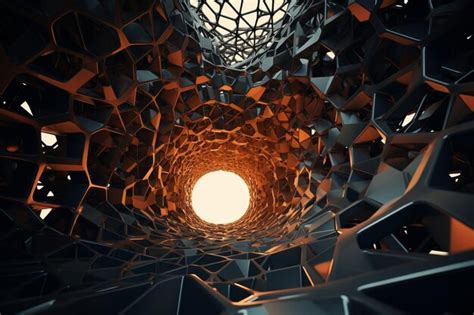Premium Ai Image An Intricate Network Of Geometric Shapes Forming A