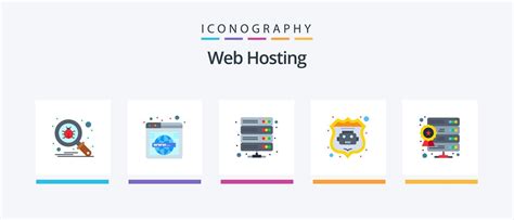 Web Hosting Flat 5 Icon Pack Including Database Robot Database World Internet Bot Storage