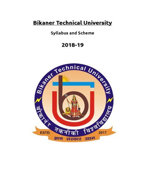 Btu Syllabus I Year 2018 19 Pdf Ordinary Differential Equation Integral