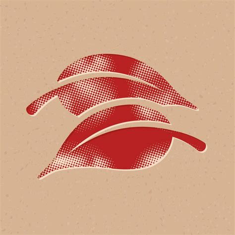 Leaves Halftone Style Icon With Grunge Background Vector Illustration 38827344 Vector Art At